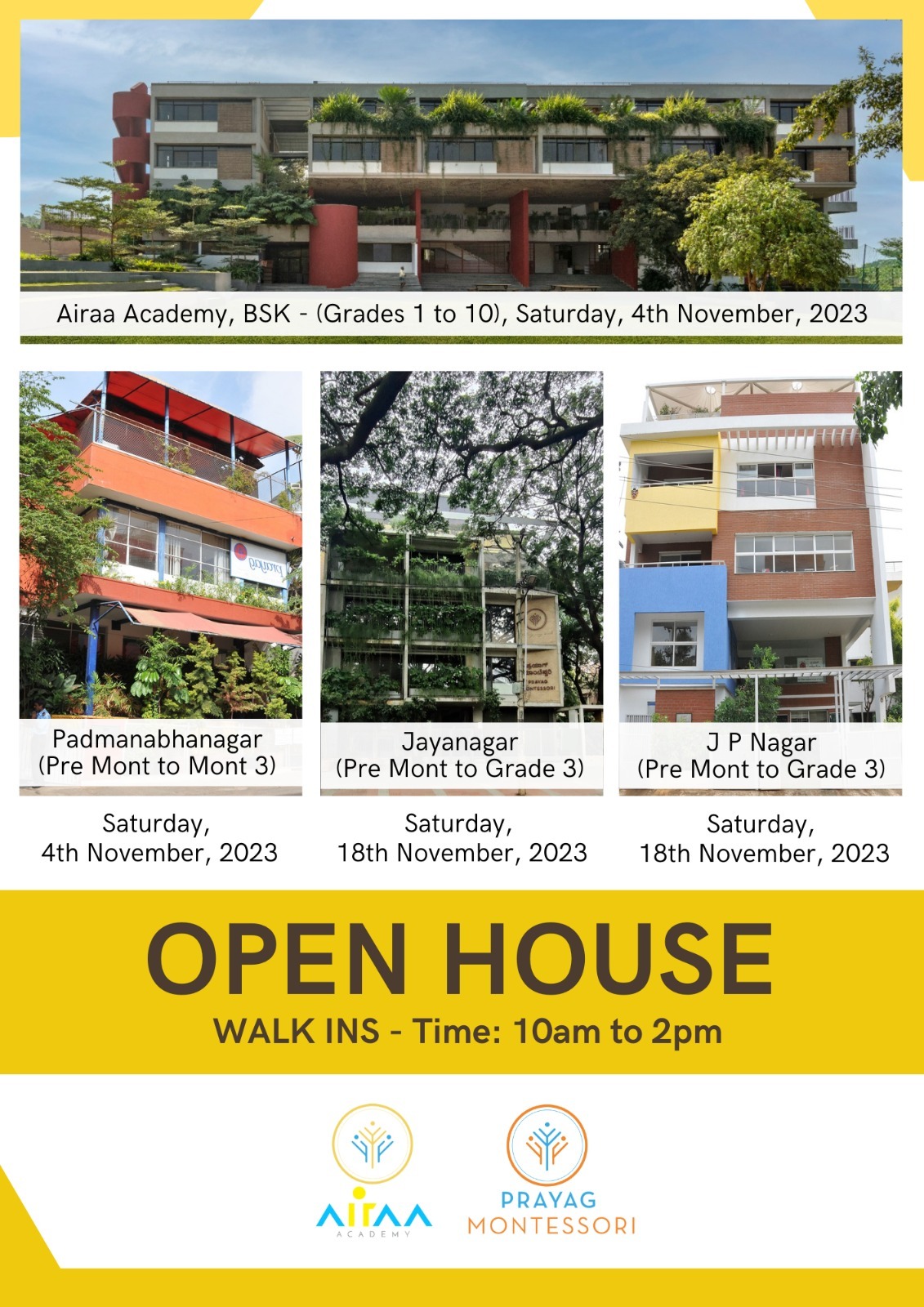 Open House | The Best Montessori in South Bangalore - Airaa Academy