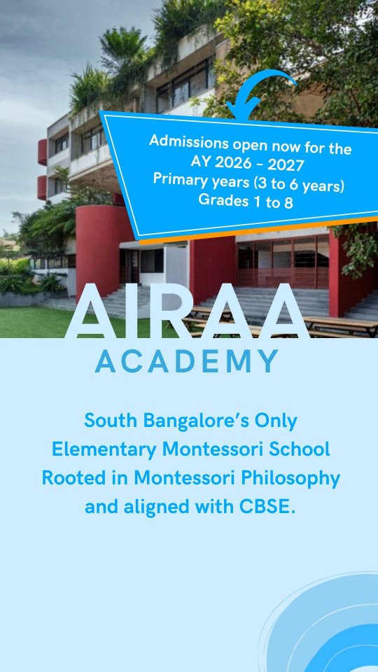 Airaa Academy- Best CBSE based Montessori School in South Bangalore